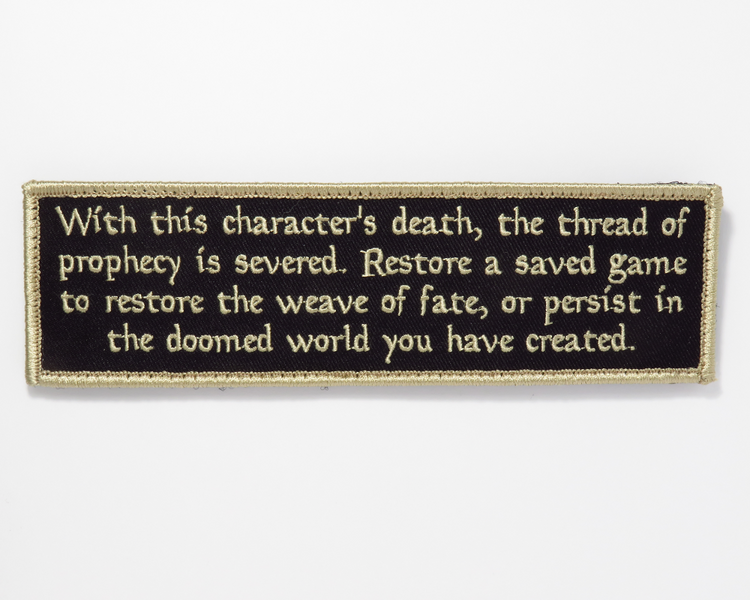 Morrowind Essential NPC Death Embroidered Morale Patch – Anon Patch Store